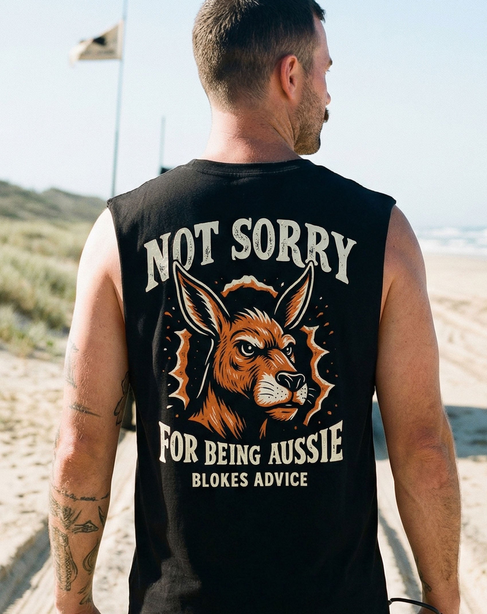 Not Sorry Singlet - Black – Blokes Advice